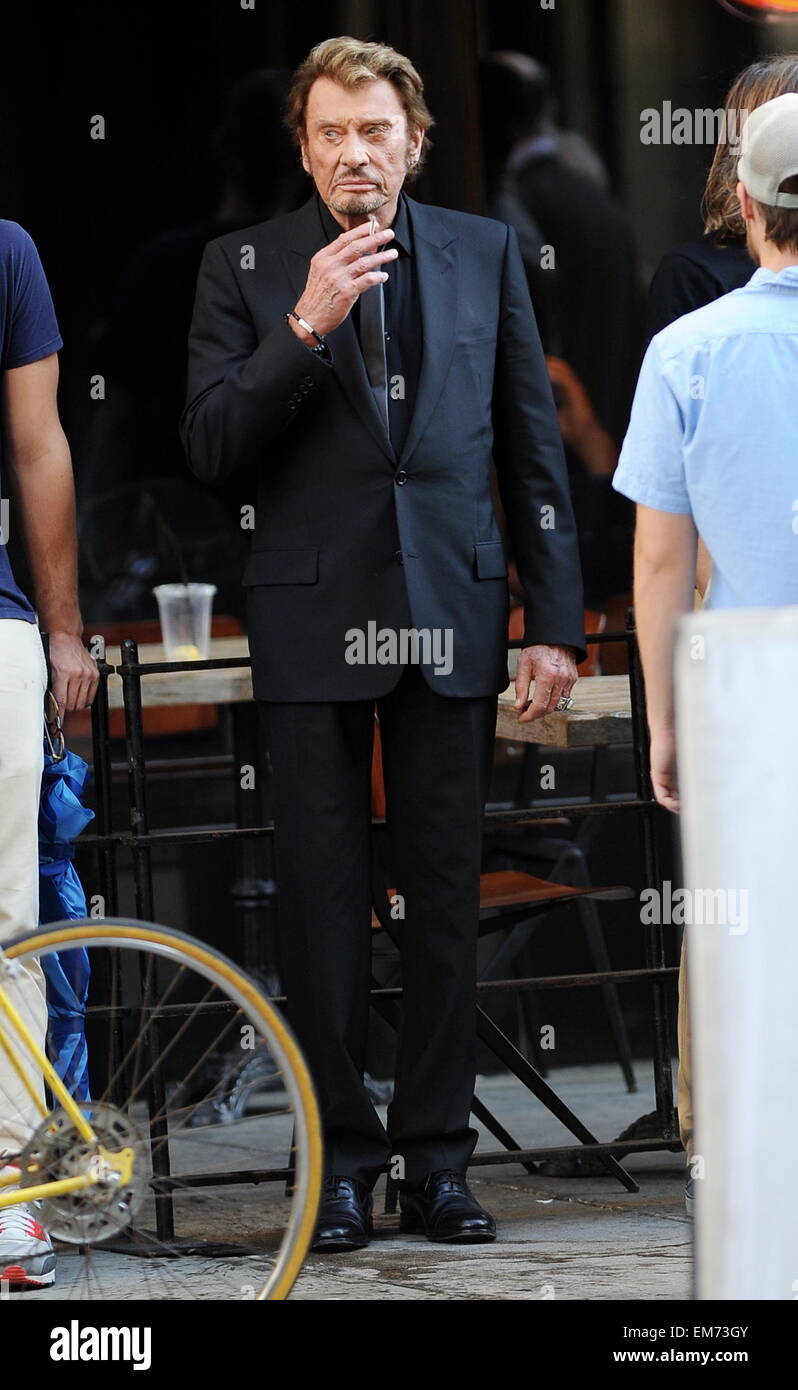 Singer Johnny Hallyday films his latest music video in downtown Los ...