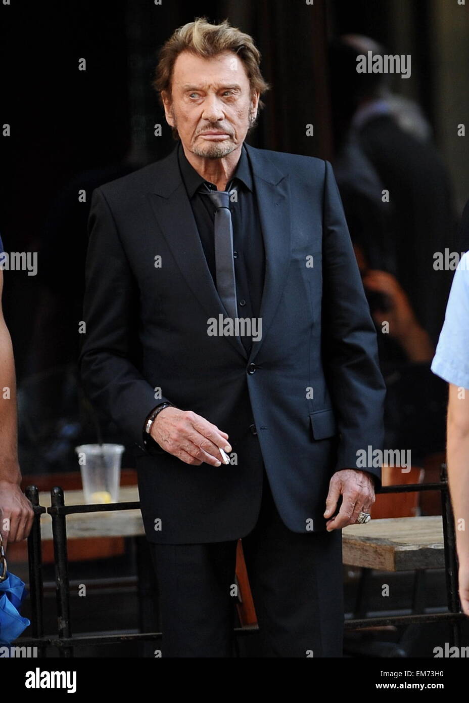 Singer Johnny Hallyday films his latest music video in downtown Los ...