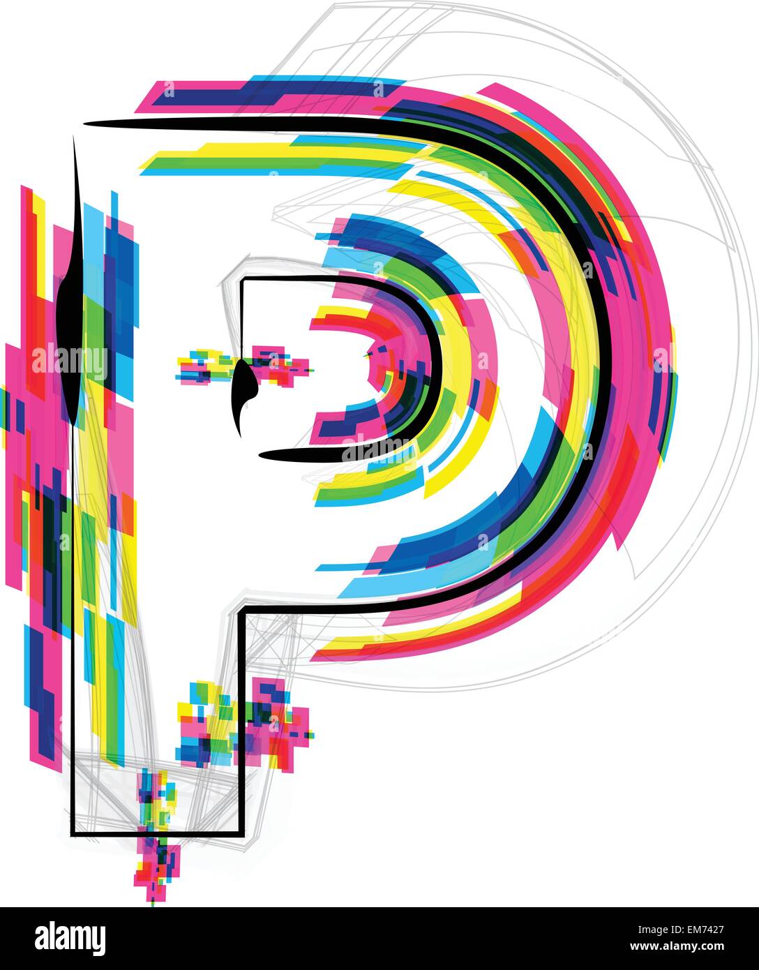 Font Illustration. LETTER P Stock Vector Image & Art - Alamy