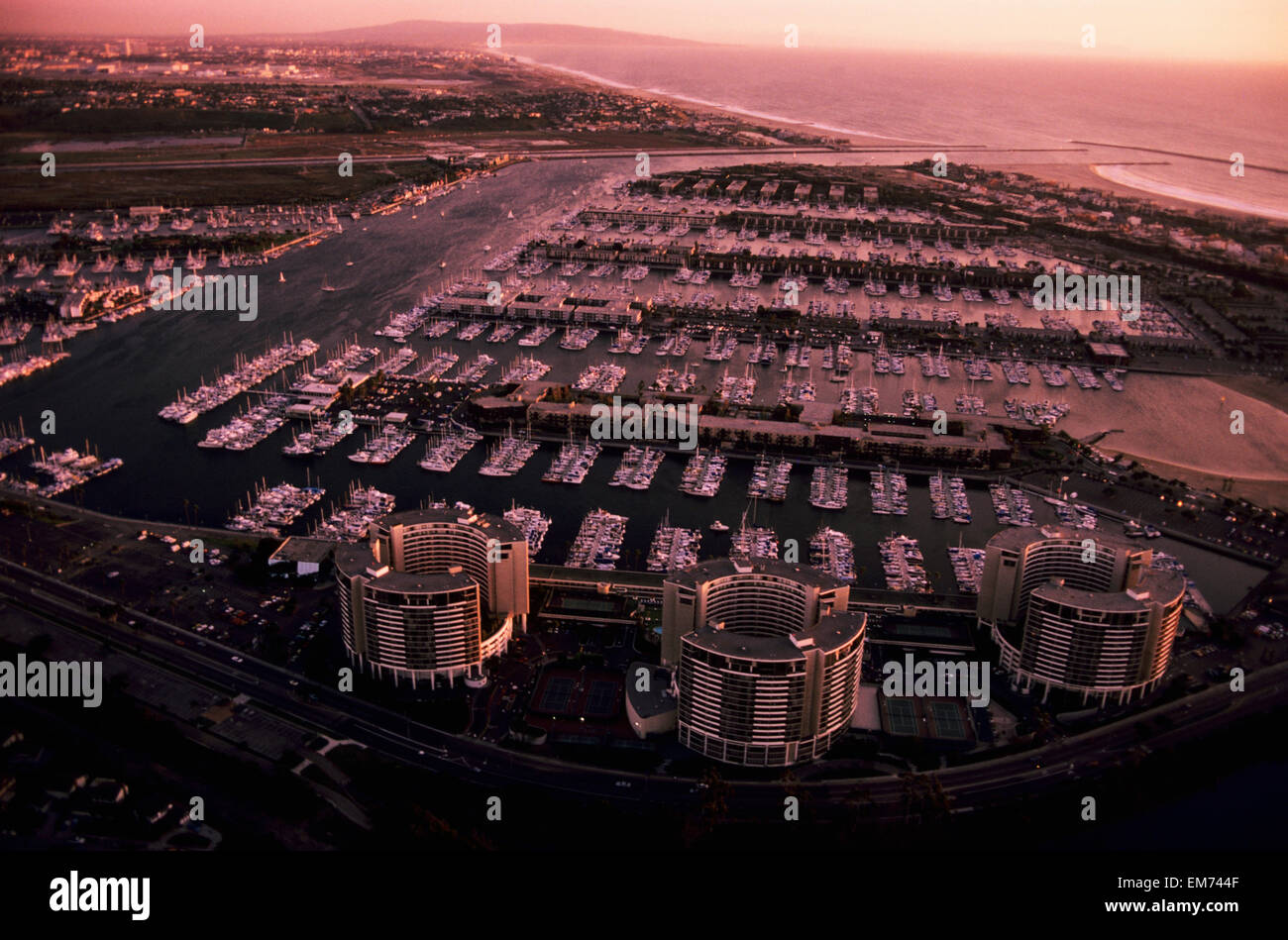 California, Marina Del Rey, Aerial Of Harbor And Industrial District At ...
