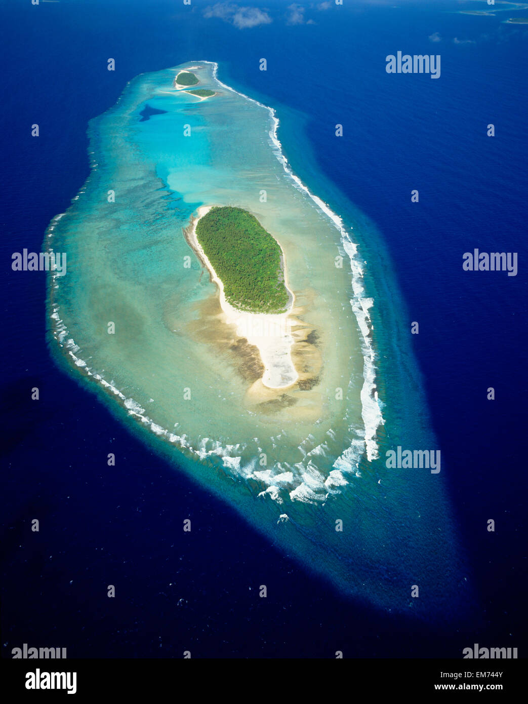 Micronesia, Aerial view of island near Ulithi Yap State; Losiep Atoll ...