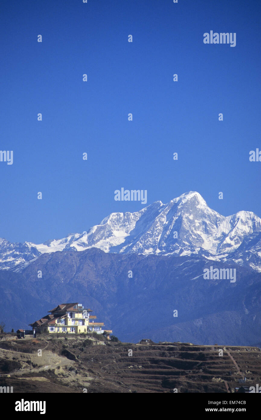 Nepal, Nagarkot, Hotel Chautari Keyman On Hillside, Central Himalayan ...