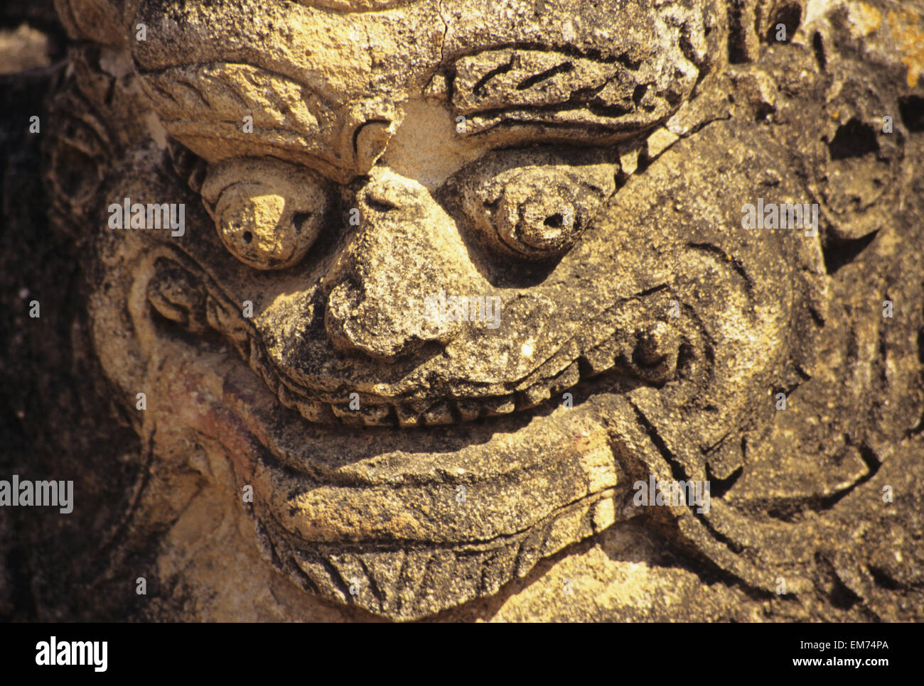 Burma (Myanmar), Bagan, Sulamani Temple, Close-Up Of Stone God ...