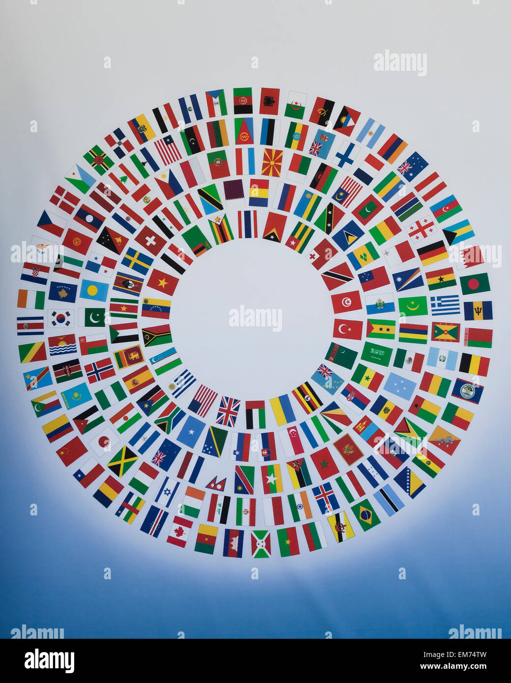 Circle of world's national flags Stock Photo - Alamy