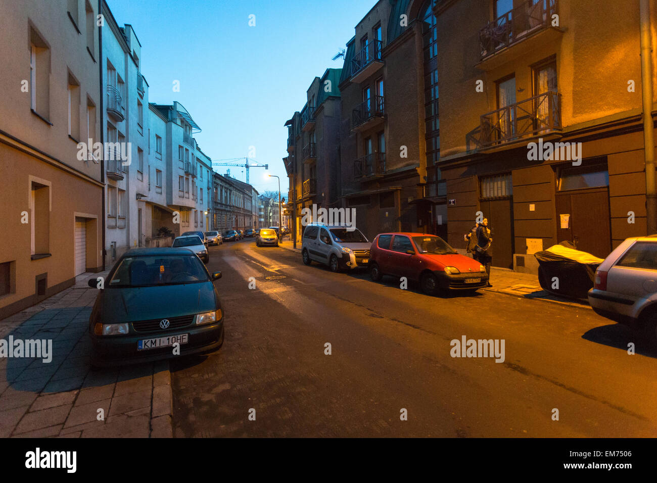 Zamkowa Street at dusk Krakow, Poland Stock Photo - Alamy