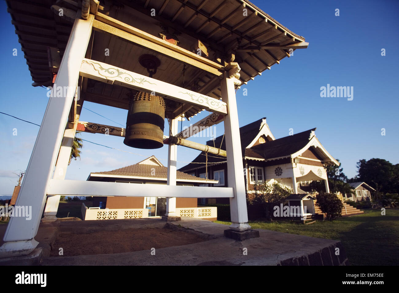 Hawaii, Maui, Paia, Paia Hongwanji, Temple And Bell Tower Stock Photo ...