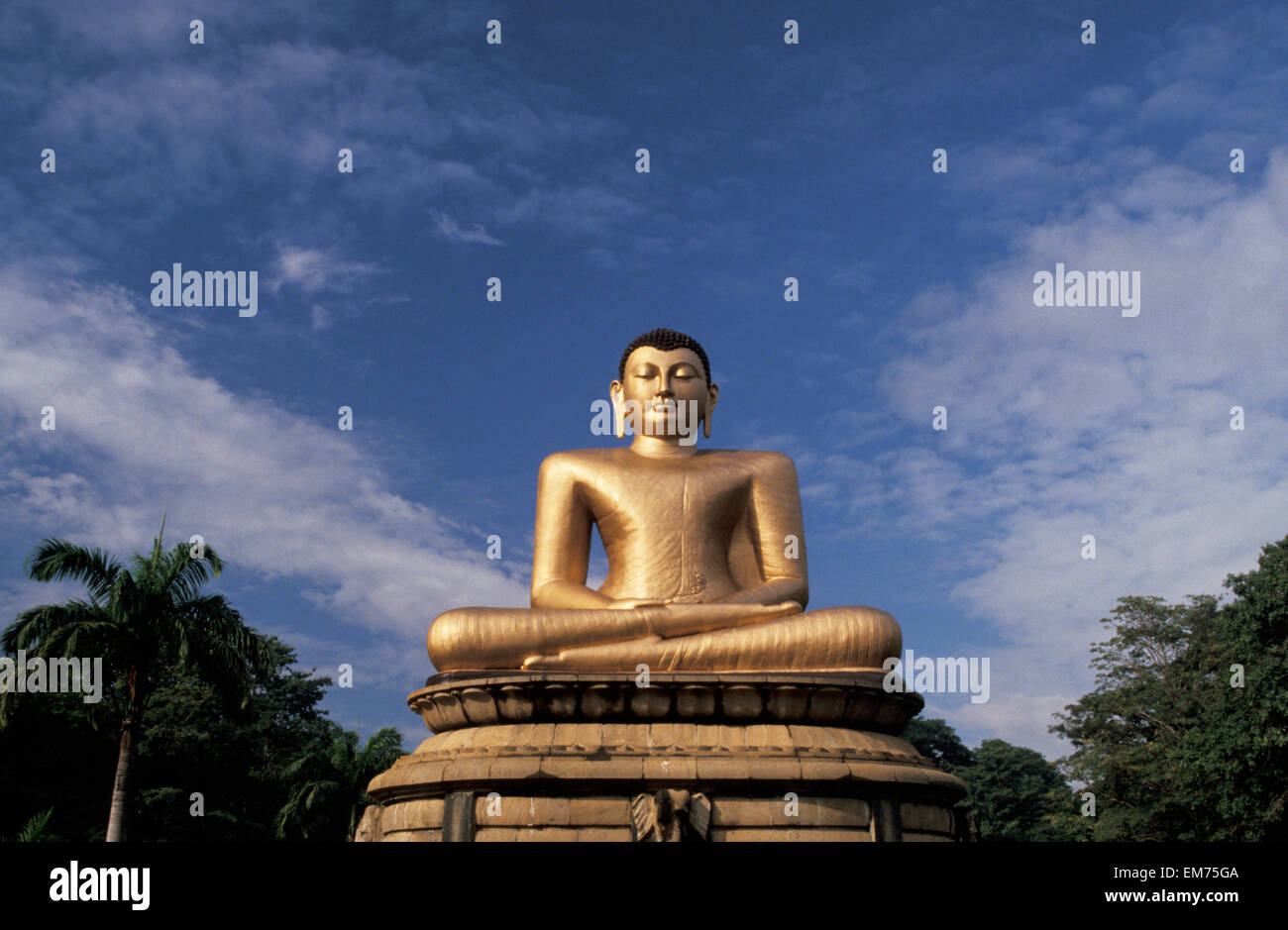 Sri Lanka, Colombo, Victoria Park, Golden Buddha Statue Stock Photo - Alamy