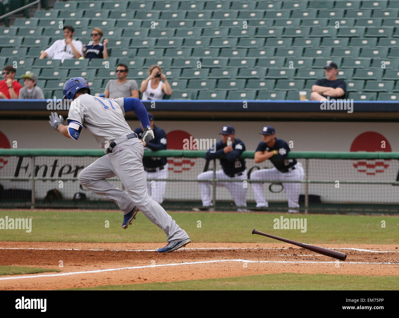Metairie, LA, USA. 16th Apr, 2015. Iowa Cubs third baseman Kris Bryant ...