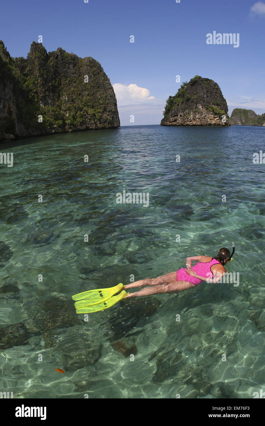 Indonesia, Banda Sea, Misool Islands, View From Above Of Woman ...