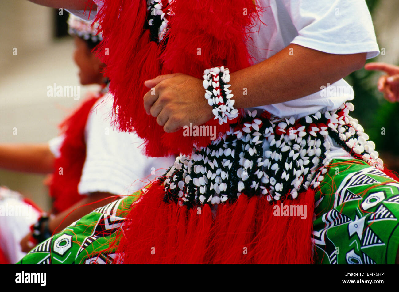 Micronesia, Northern Marianas, Closeup Of Man With Traditional Shell ...