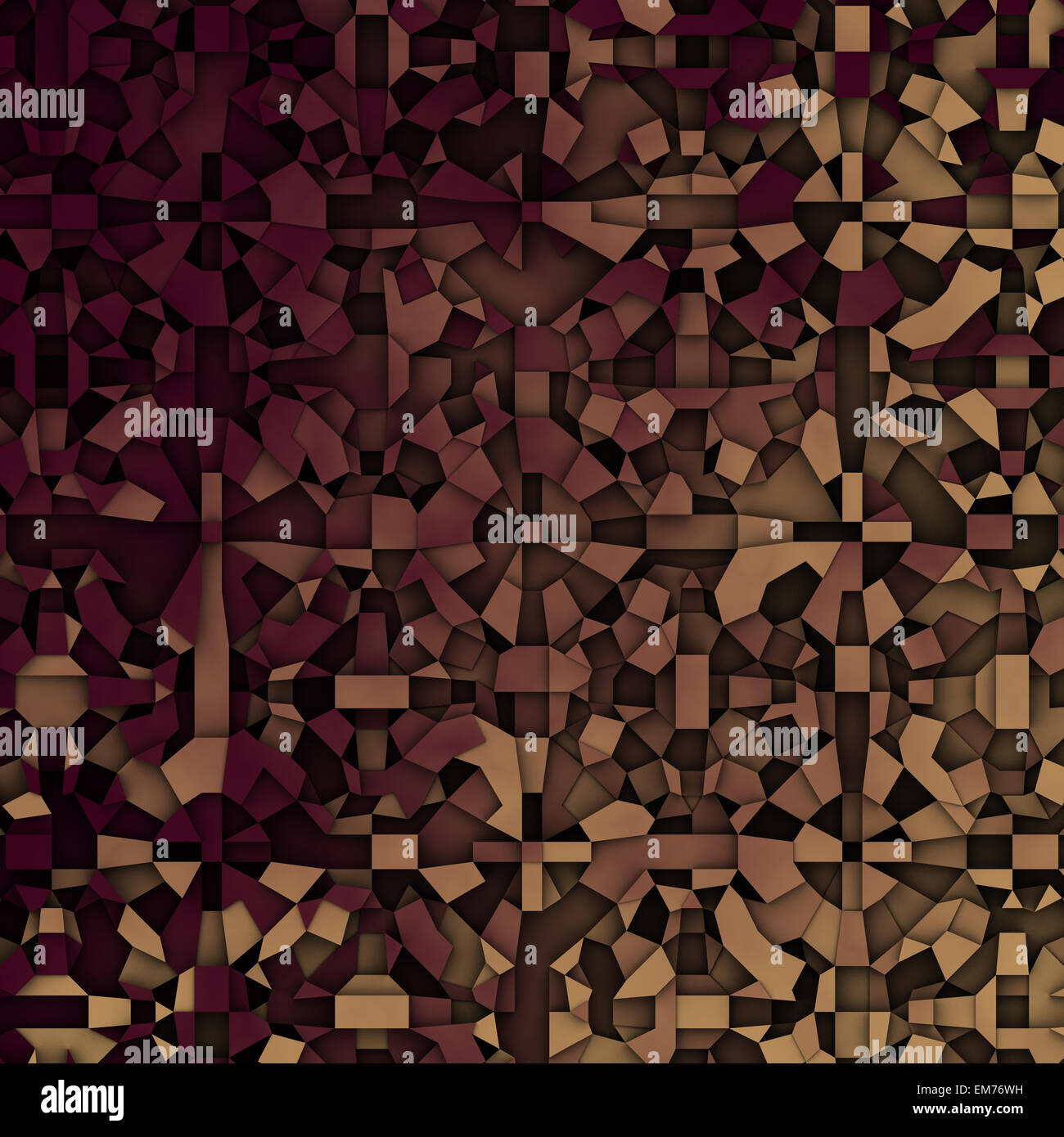 3d abstract fragmentation geometric in beige and deep red Stock Photo ...