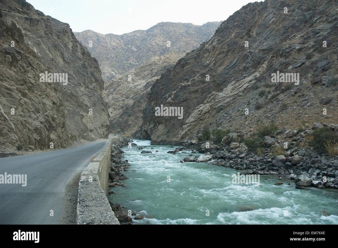 Kabul River Rushing Through Tangi Abreshom (Silk Gorge), Kabul Province ...