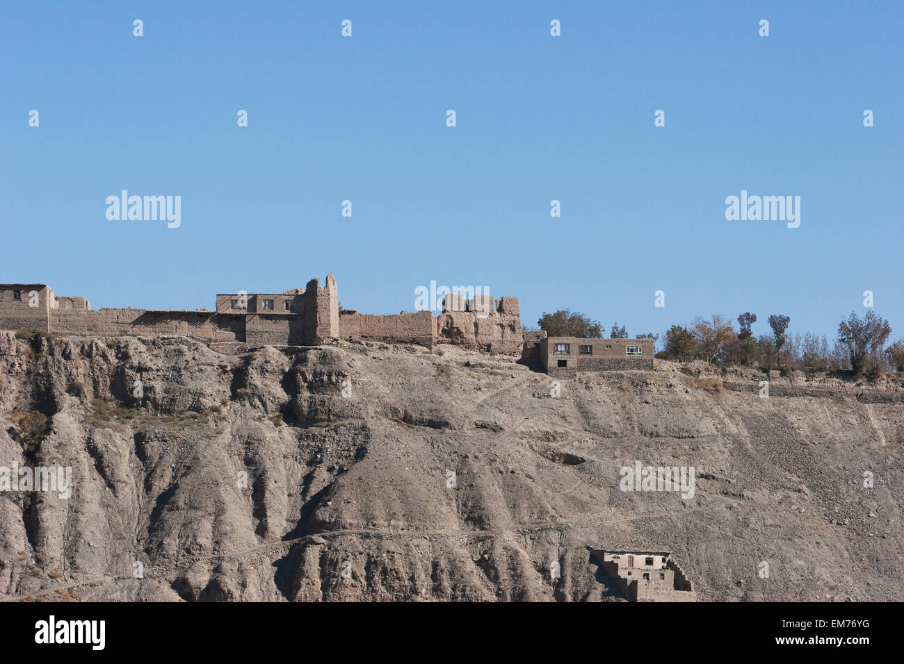 Mud Houses Atop A Hill In The Siagerd Valley, Parwan Province ...