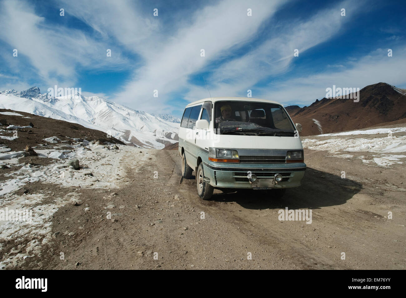 Minivan At The Hajigak Pass, Vardak Province, Afghanistan Stock Photo ...