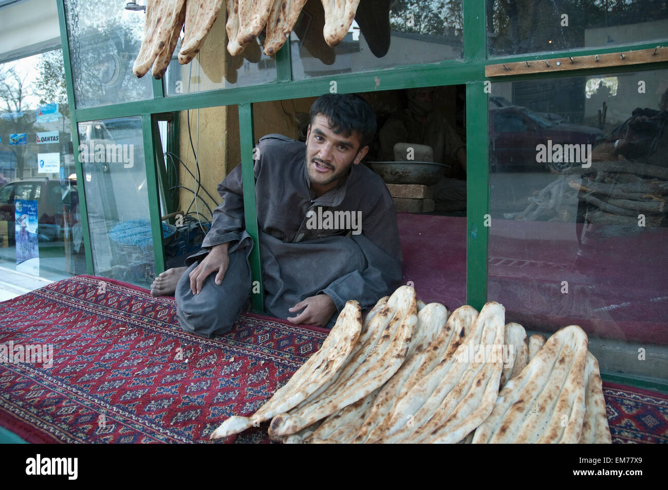 Afghan Man Selling Nan (Unleavened Bread) In A Kabul Bakery ...