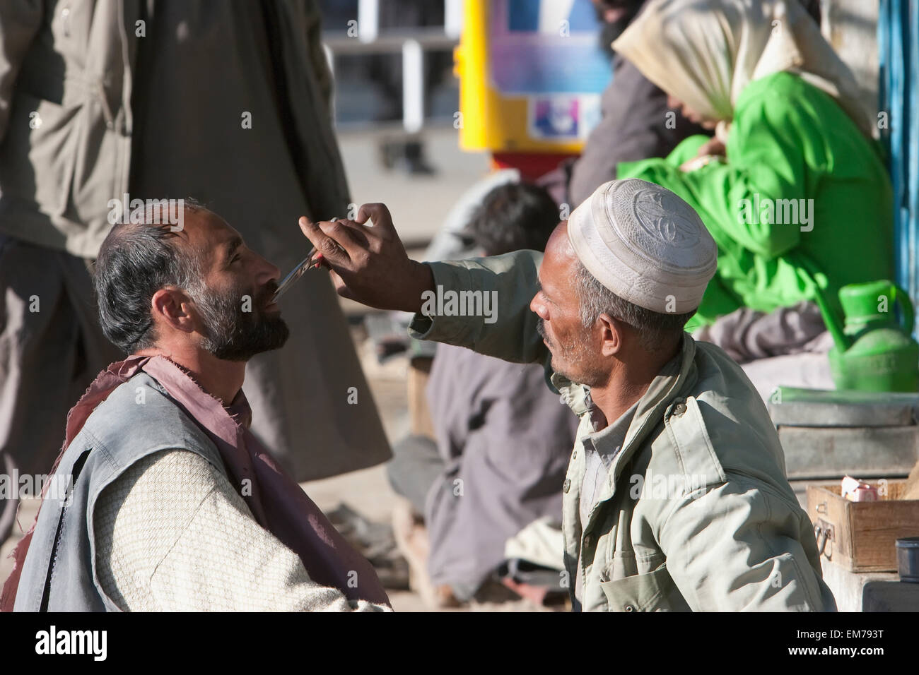 Afghan Barber In Charikar, Parwan Province, Afghanistan Stock Photo - Alamy