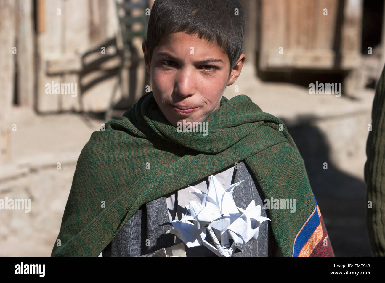 Afghan Boy With Paper Flower In Chahar Deh-Ye Ghowr Band, Parwan ...