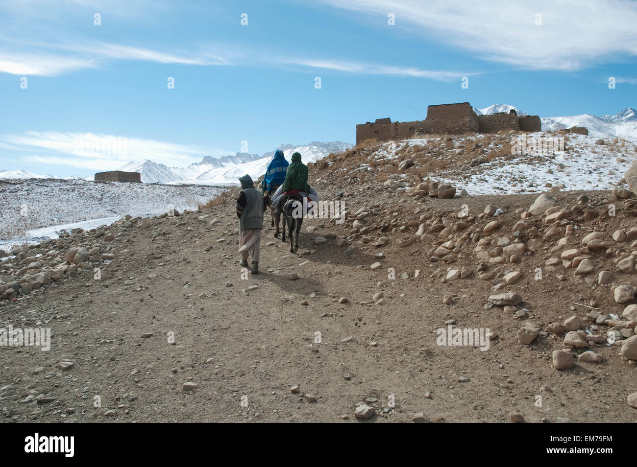 Hazara Women On Donkeys At The Hajigak Pass, Vardak Province ...