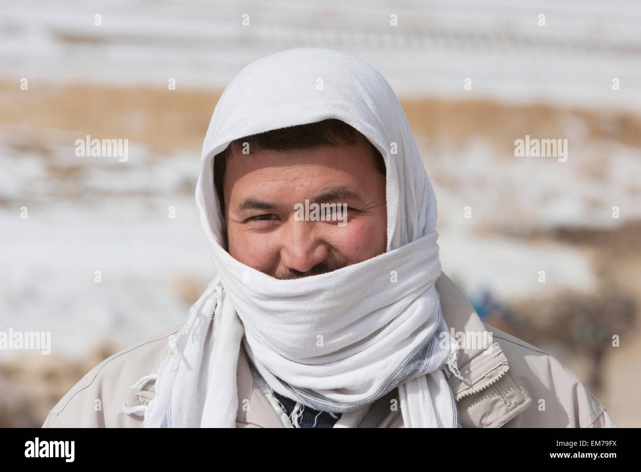 Tajik Man At The Hajigak Pass, Vardak Province, Afghanistan Stock Photo ...