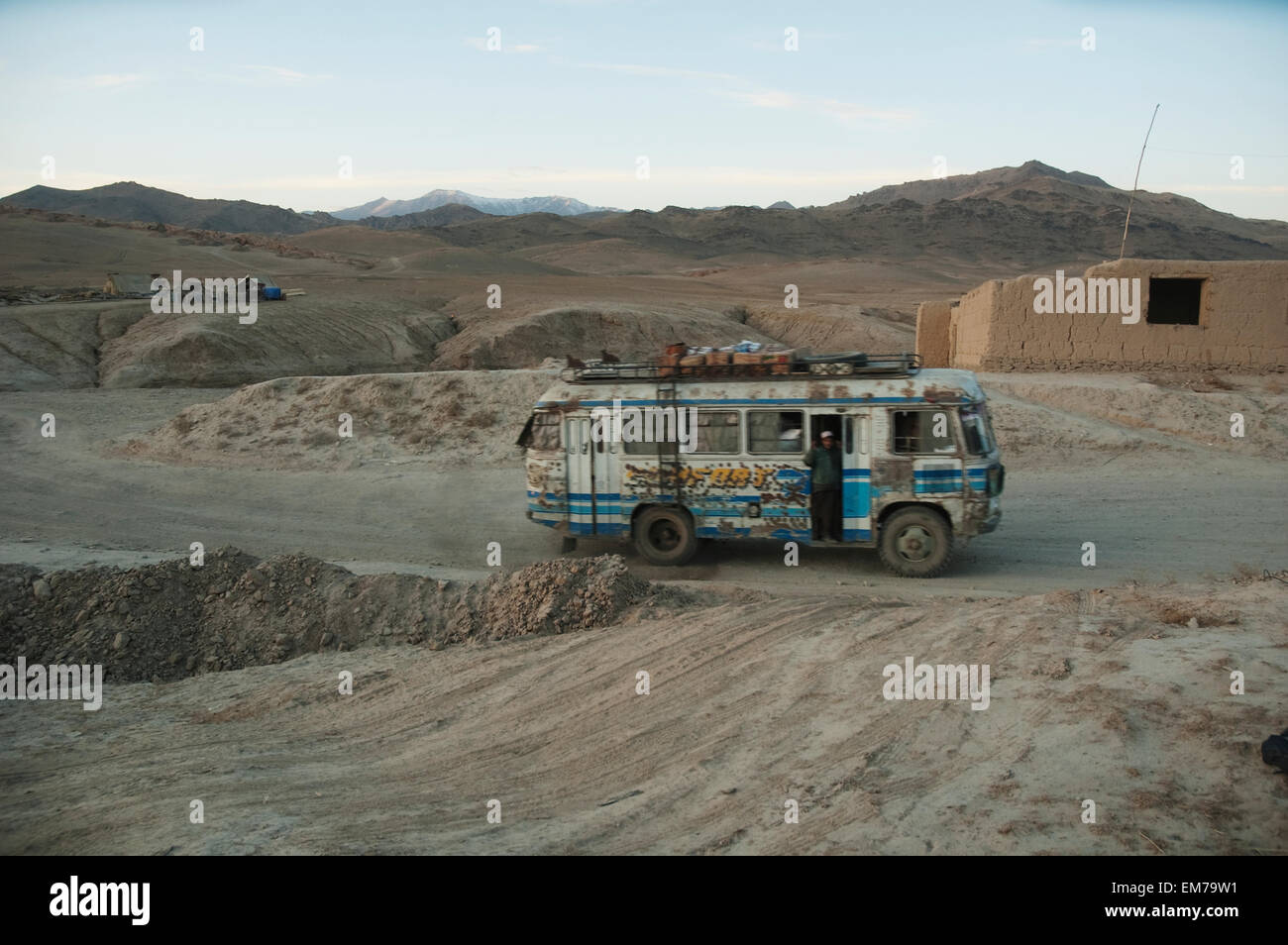 Bus Approaching Maidan Shar, Vardak Province, Afghanistan Stock Photo ...
