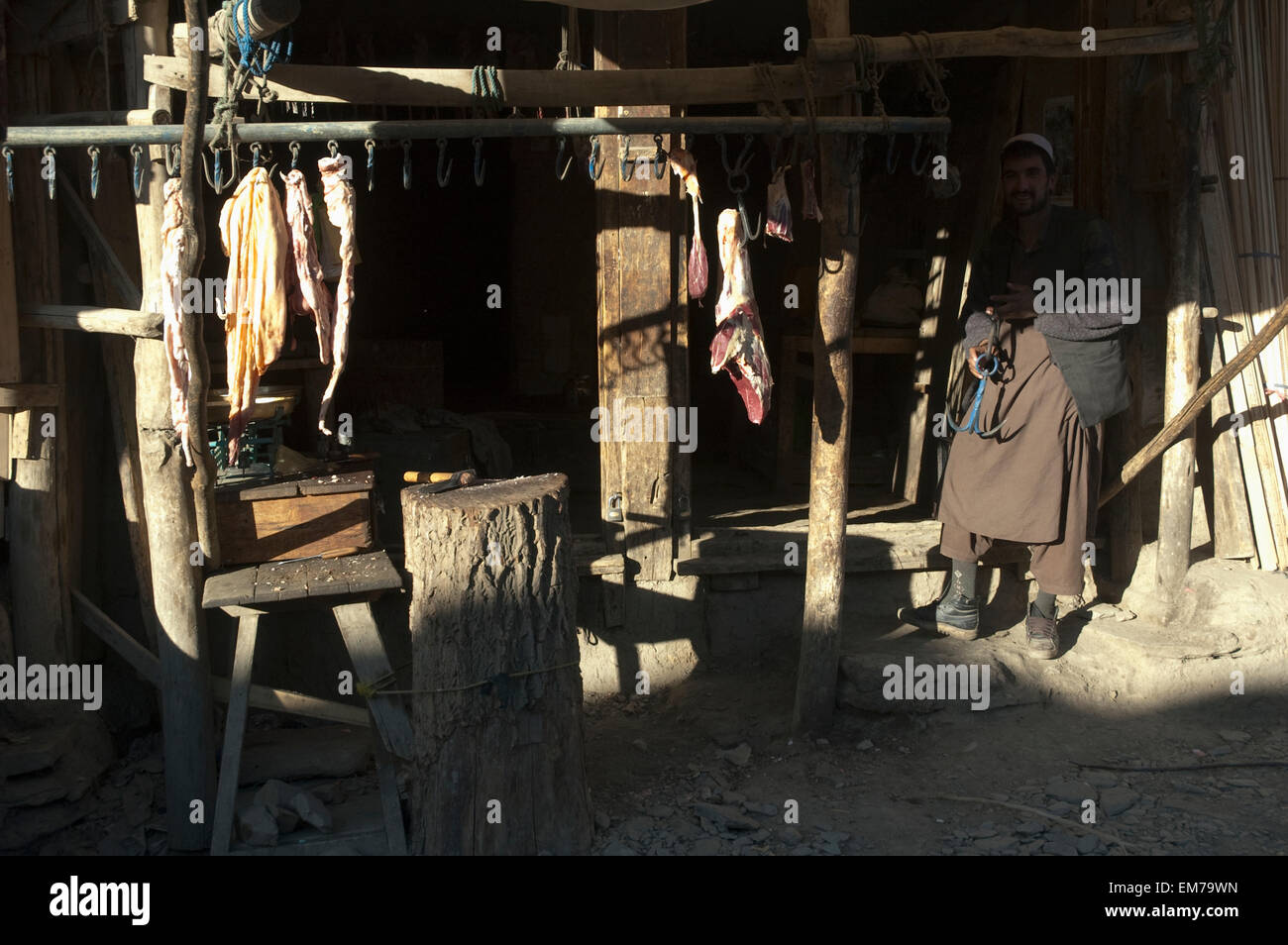 Butcher At Bazaar In Tajekha, Vardak Province, Afghanistan Stock Photo ...