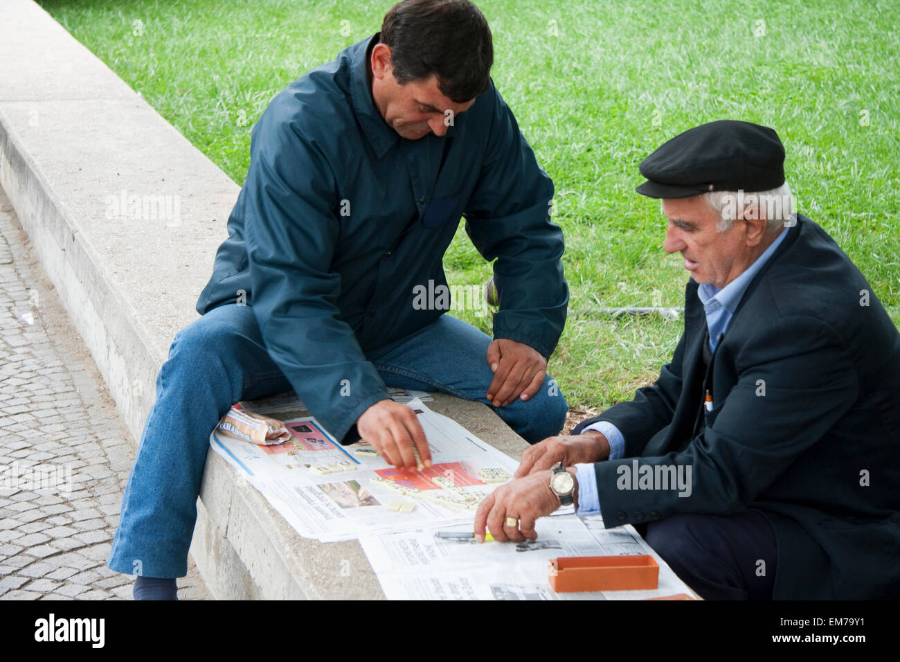 Men Playing Domino, Tirana, Albania Stock Photo - Alamy
