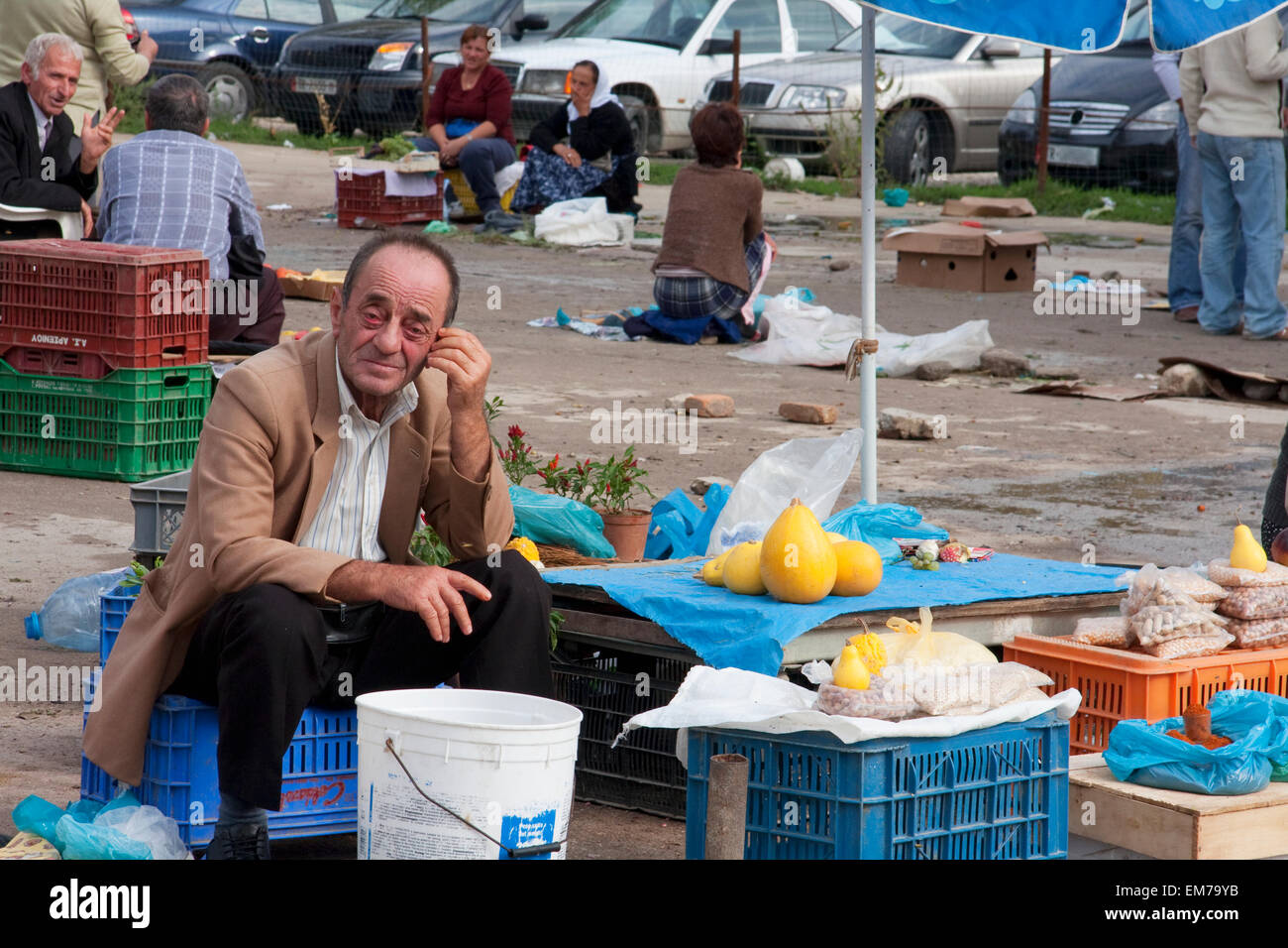 Fruit Vendor At The Market, Tirana, Albania Stock Photo - Alamy