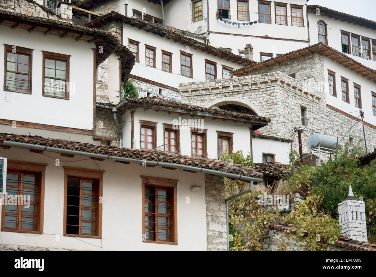 Houses In The Mangalemi District, Berat, Albania Stock Photo - Alamy