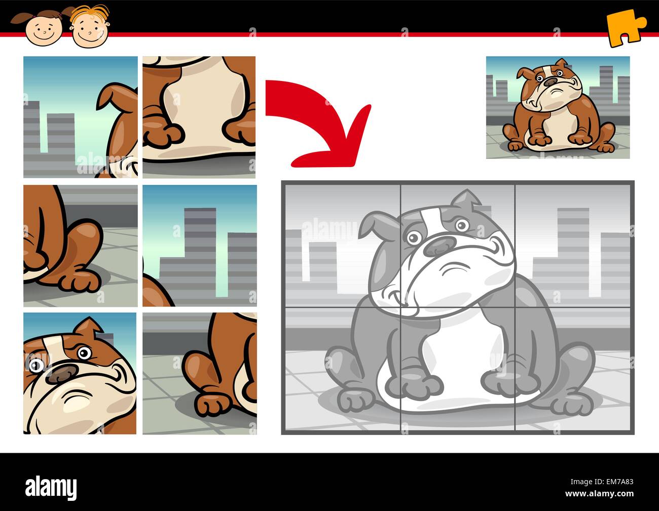 cartoon dog jigsaw puzzle game Stock Vector Image & Art - Alamy