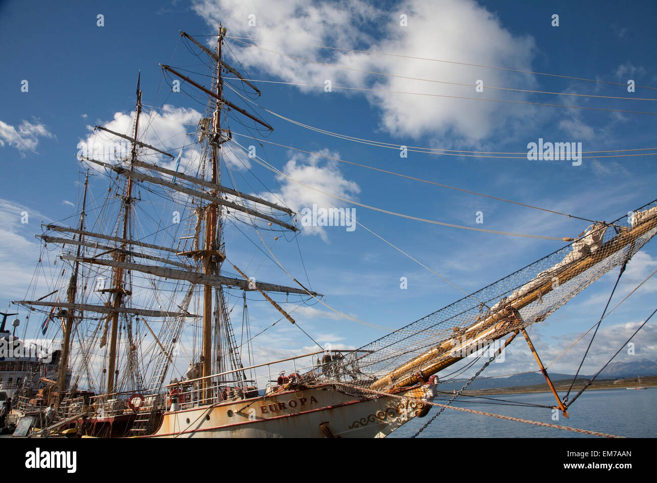 Barque 'Europa' in the harbor, Ushuaia, Argentine Patagonia, Tierra del ...