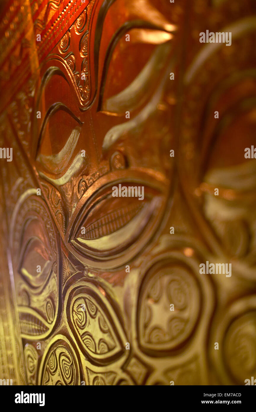 French Polynesia, Tahiti, Bora Bora, Close-Up Of A Polynesian Wood ...