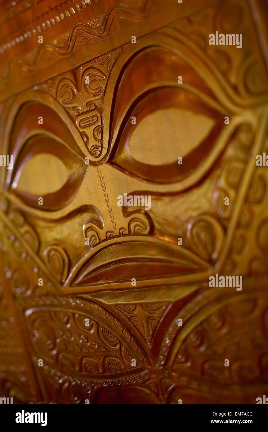 French Polynesia, Tahiti, Bora Bora, Close-Up Of A Polynesian Wood ...