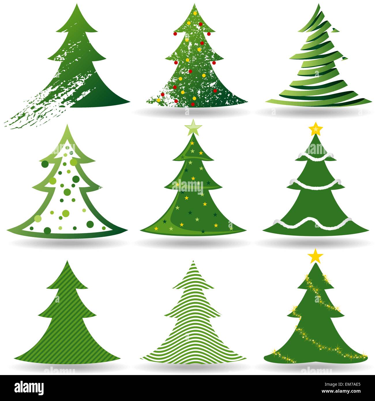 Set vector christmas trees Stock Vector Images - Alamy
