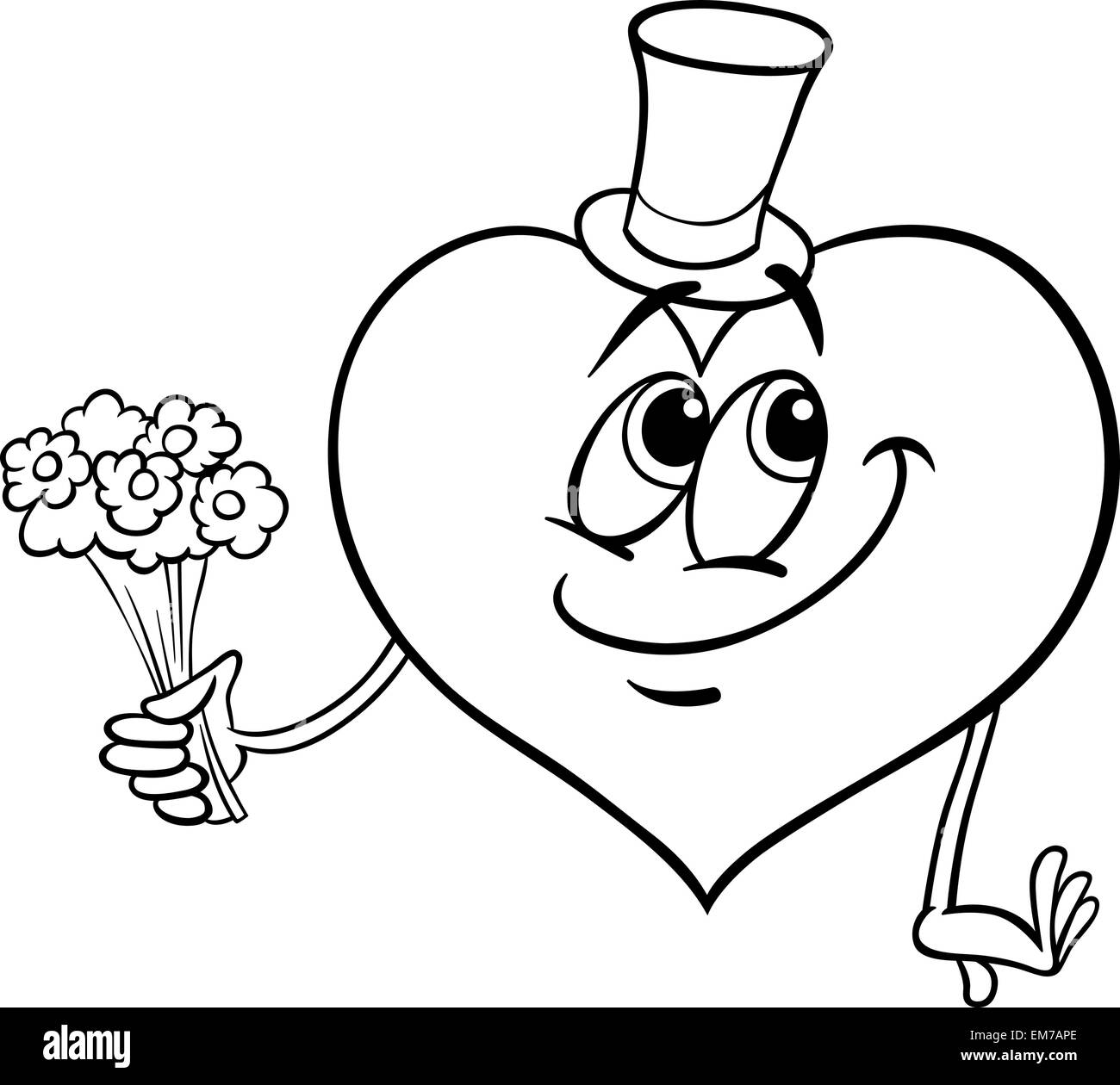 Heart valentine card coloring page Stock Vector Images - Alamy