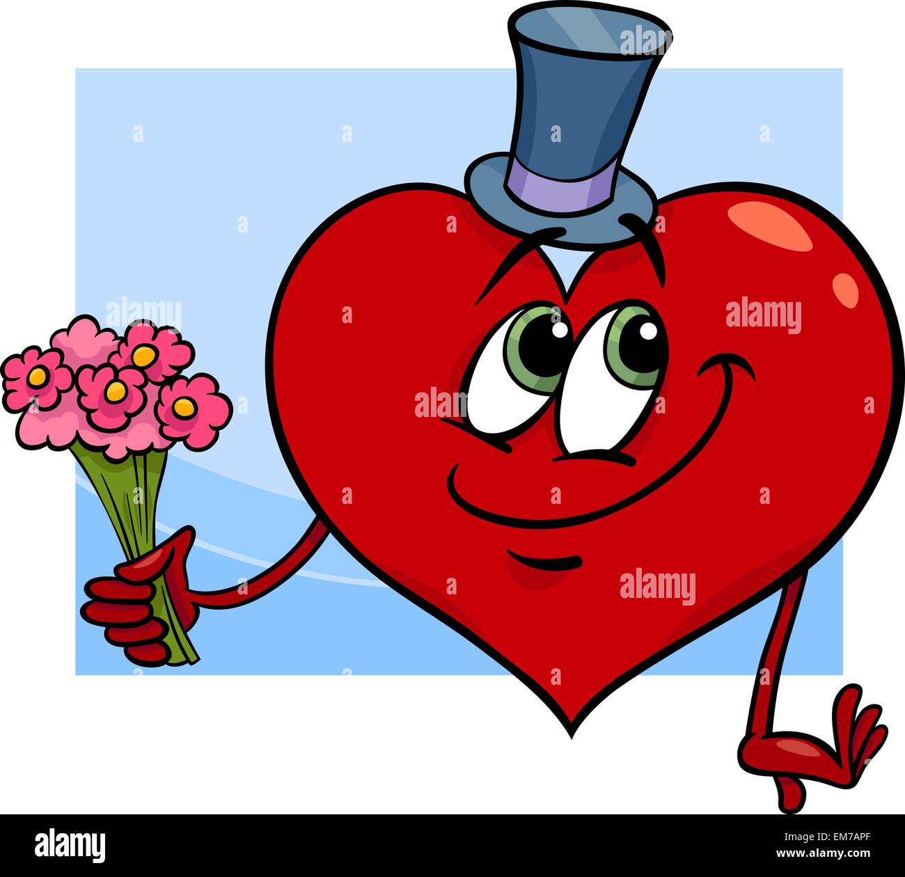 valentine heart with flowers cartoon Stock Vector Image & Art - Alamy
