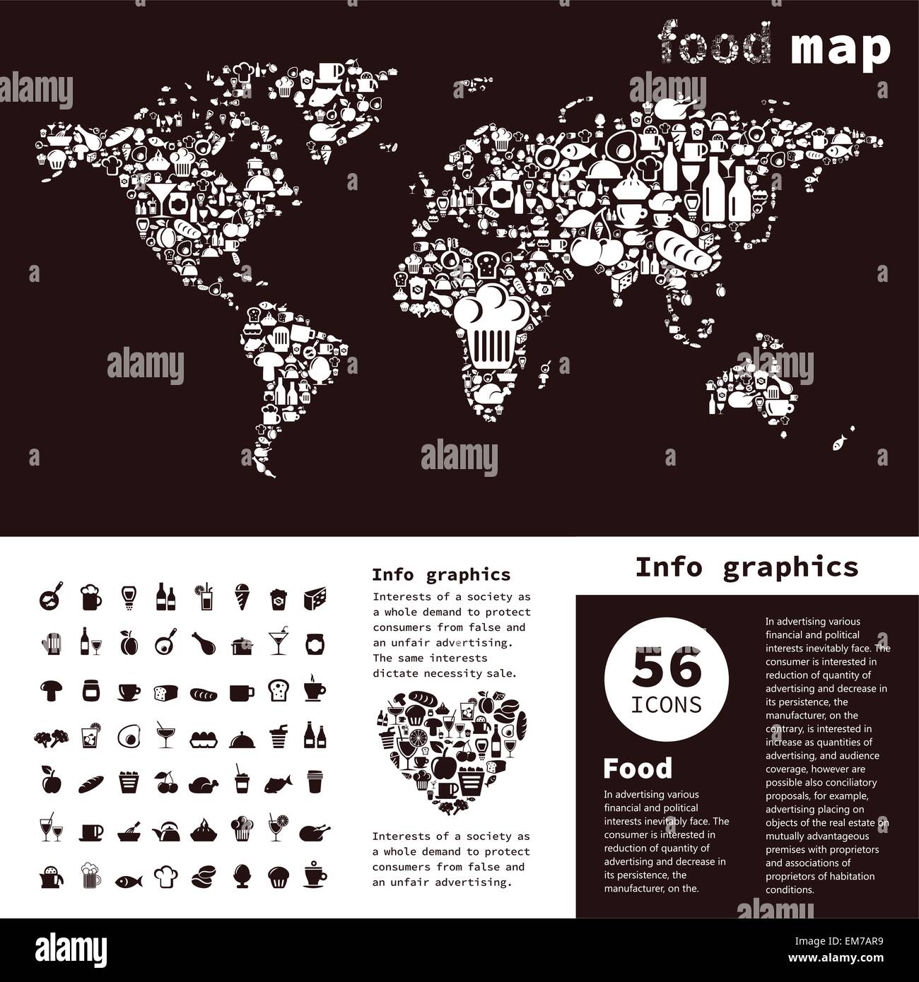 World food map Stock Vector Images - Alamy