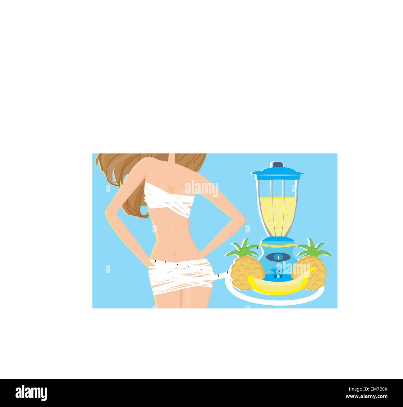 Pineapple cocktail on white Stock Vector Images - Alamy