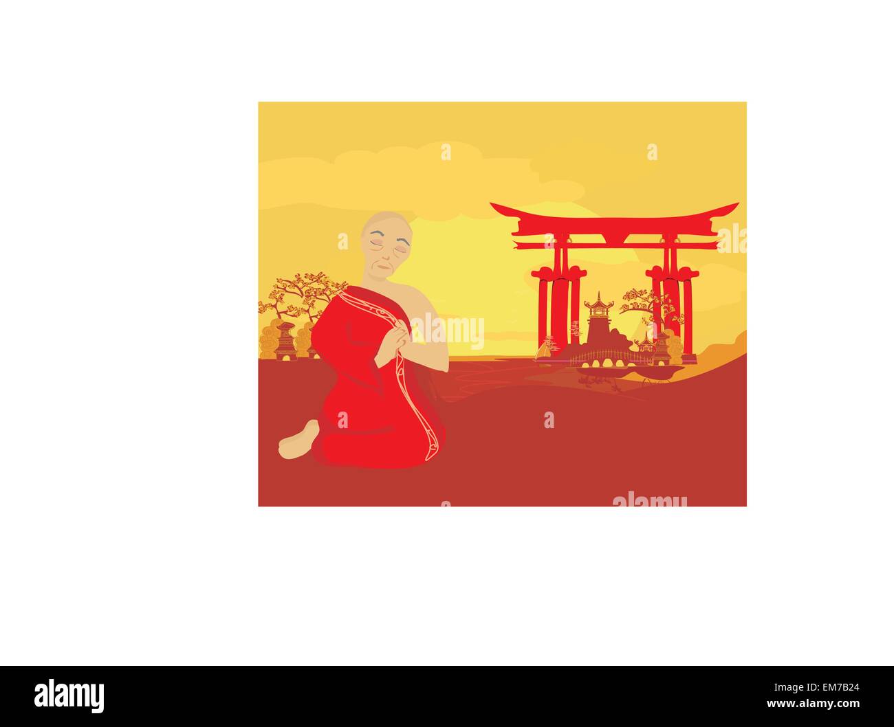 Monk in art Stock Vector Images - Alamy