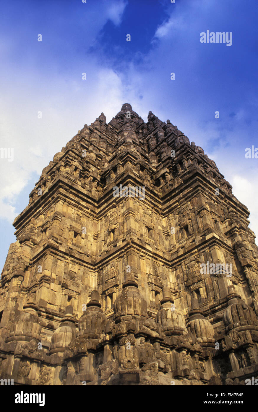 Indonesia, Java, Prambanan, Hindu Temple Upward View Of Stone ...