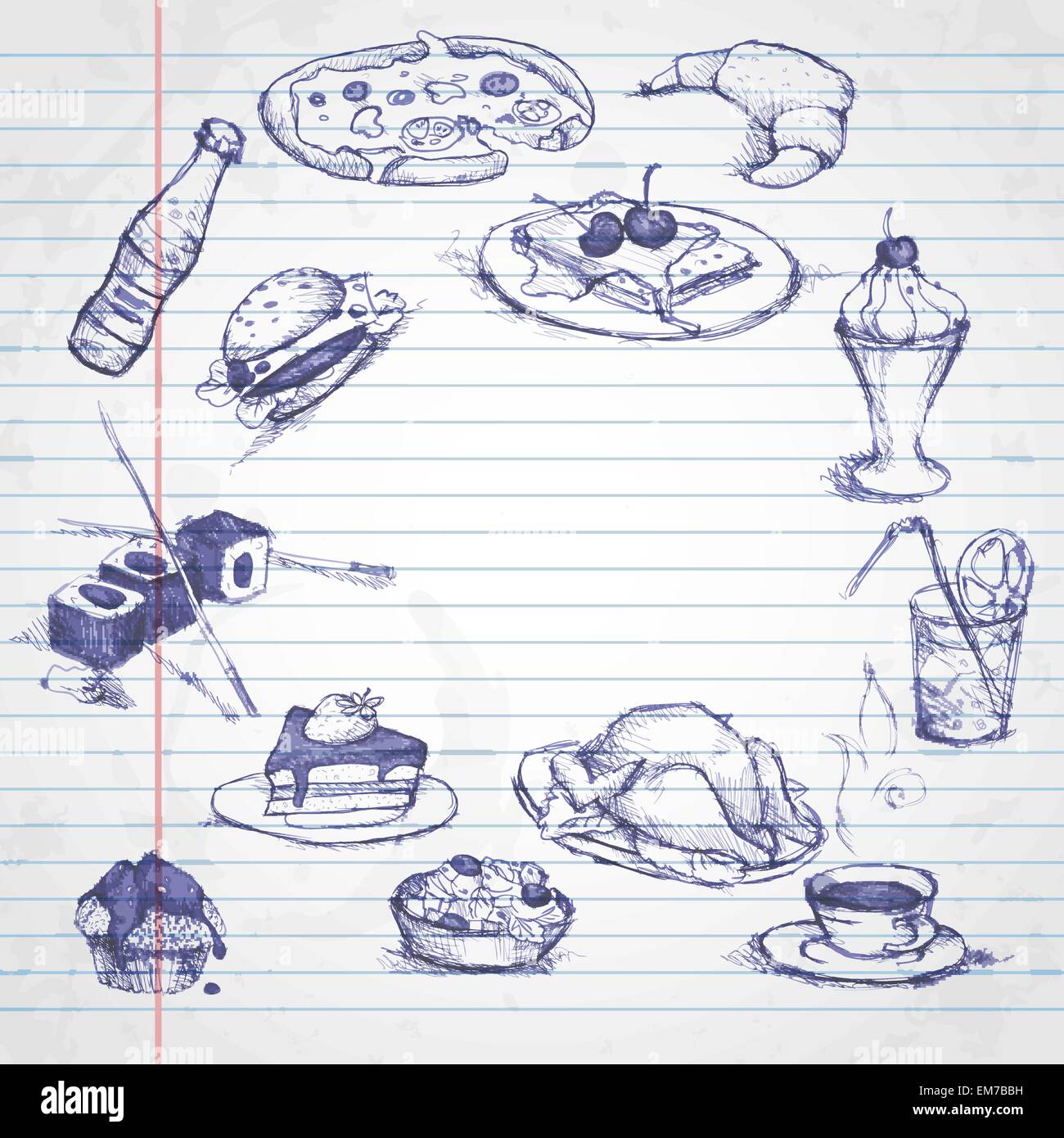 Pizza hand drawn Stock Vector Images - Alamy