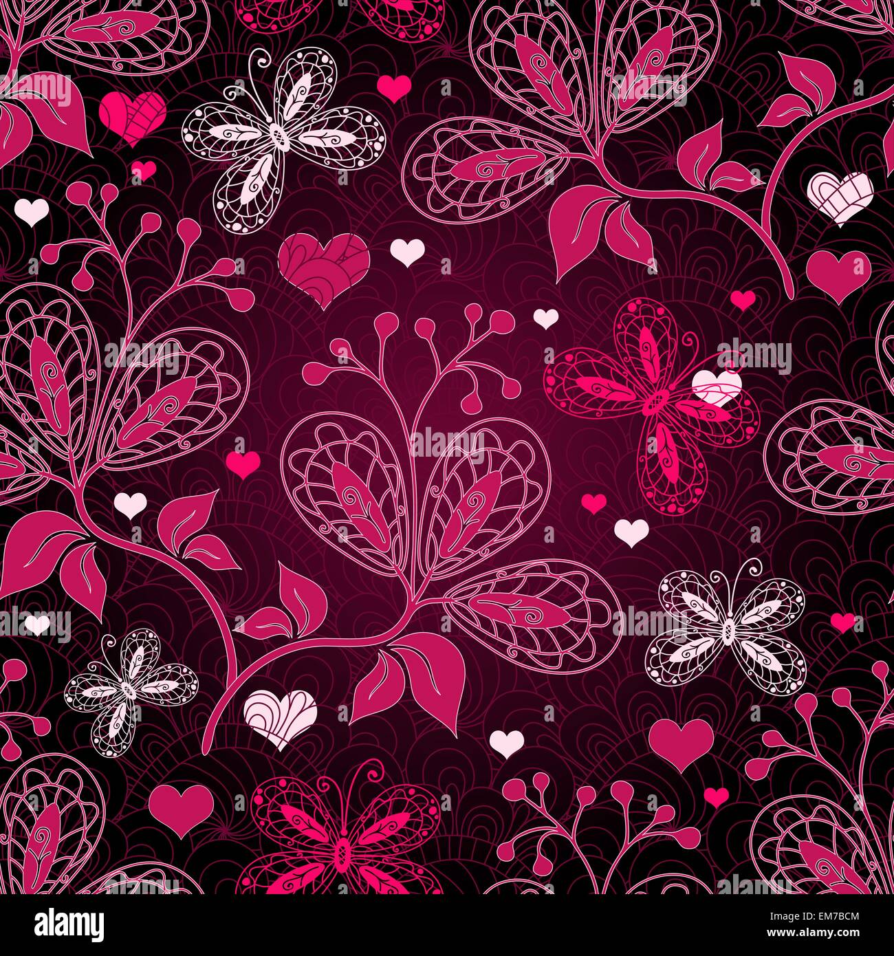 Seamless valentine floral pattern Stock Vector Image & Art - Alamy