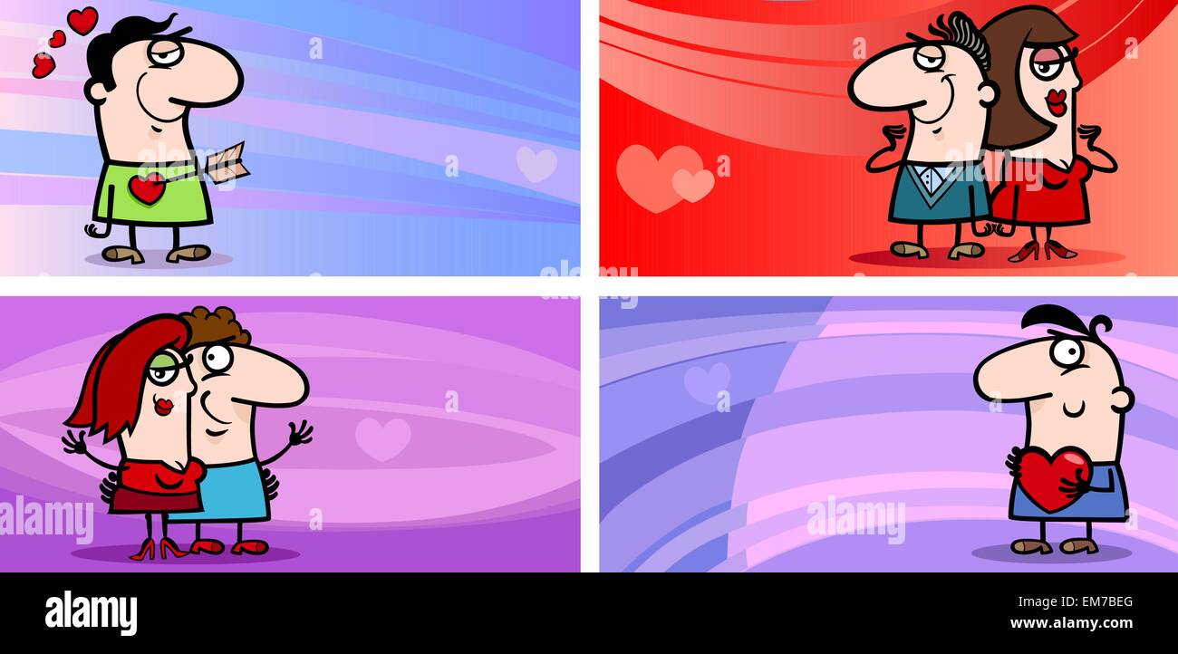 Cartoon illustration greeting cards people hi-res stock photography and ...