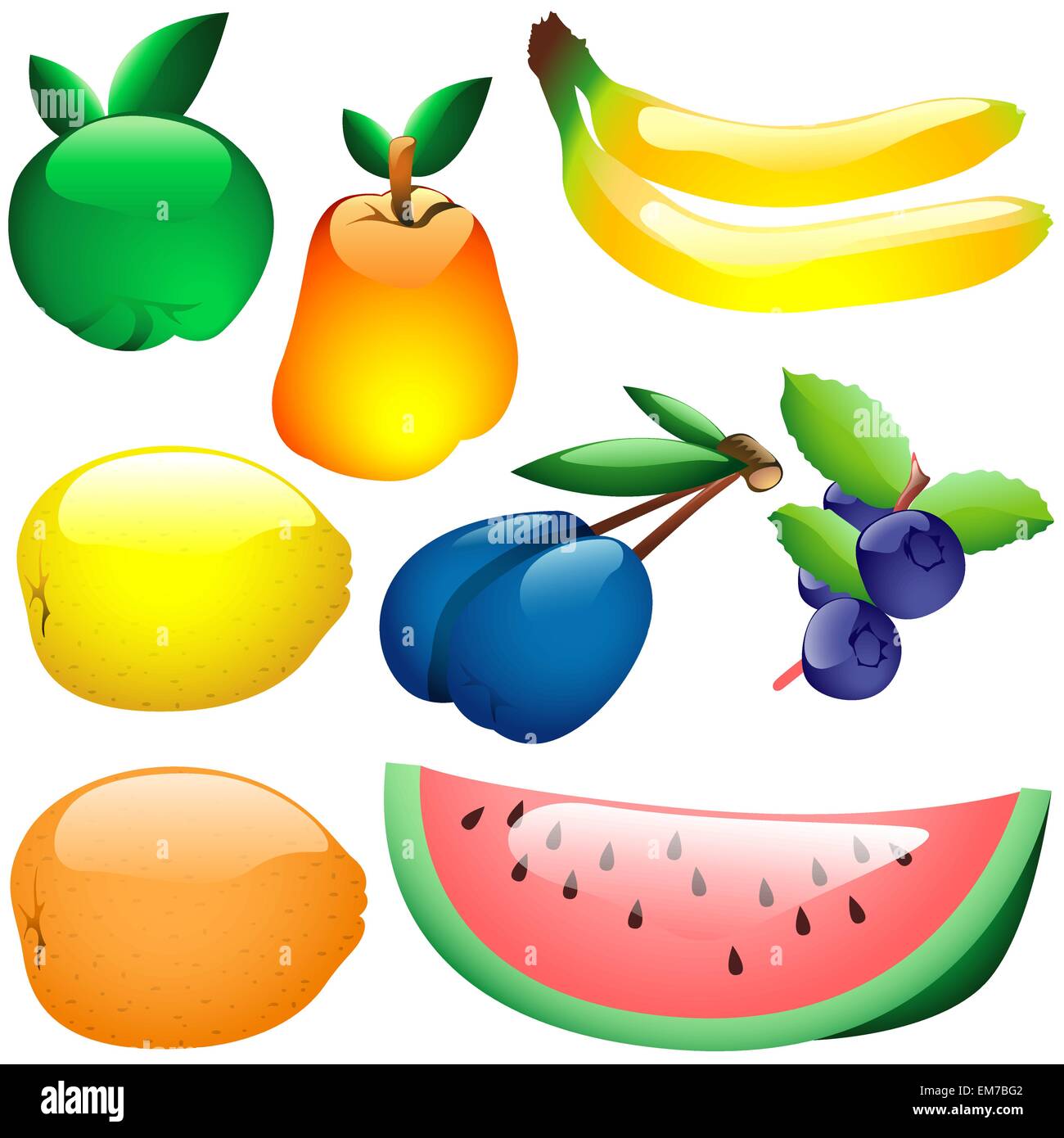 Illustration watermelon fruit icon clipart Stock Vector Images - Alamy