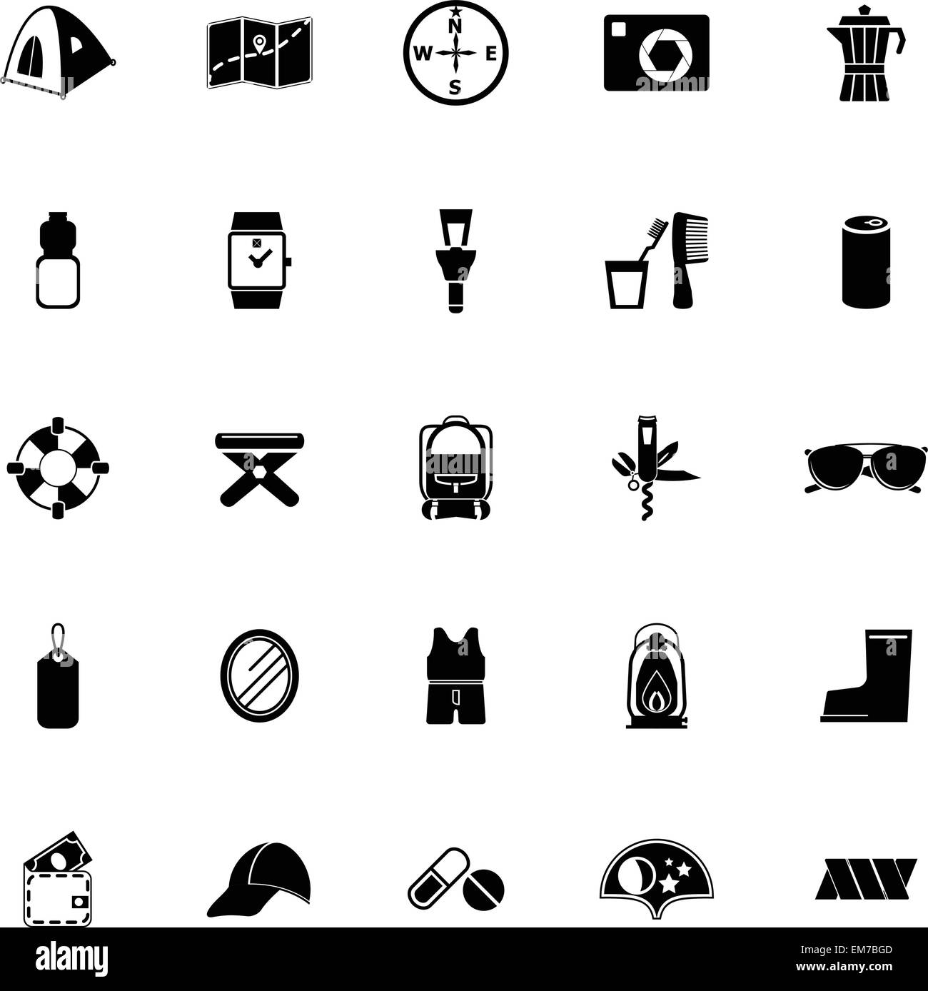 Camp fire icons on Stock Vector Images - Alamy