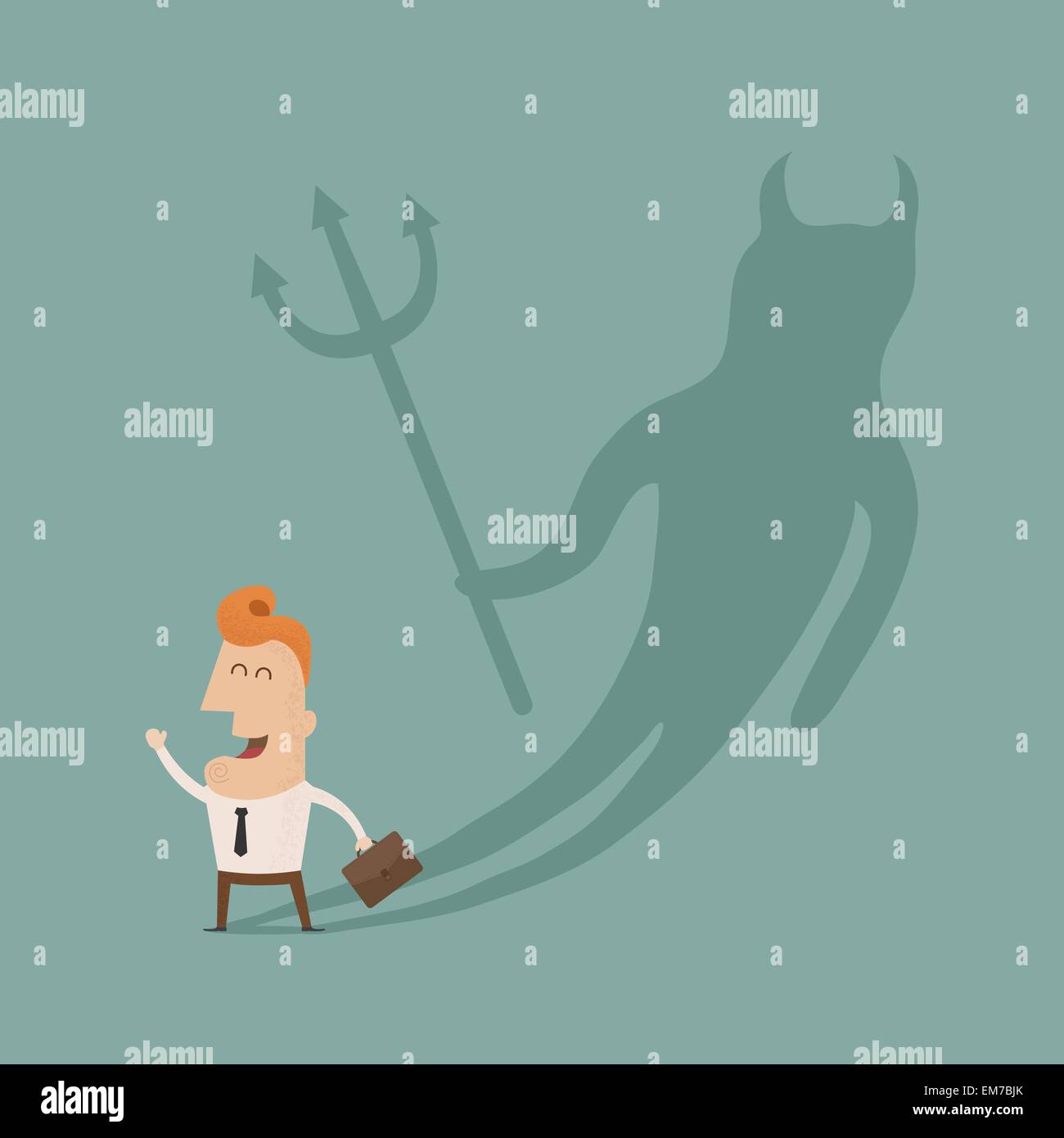 Businessman casting a devil shadow Stock Vector Image & Art - Alamy