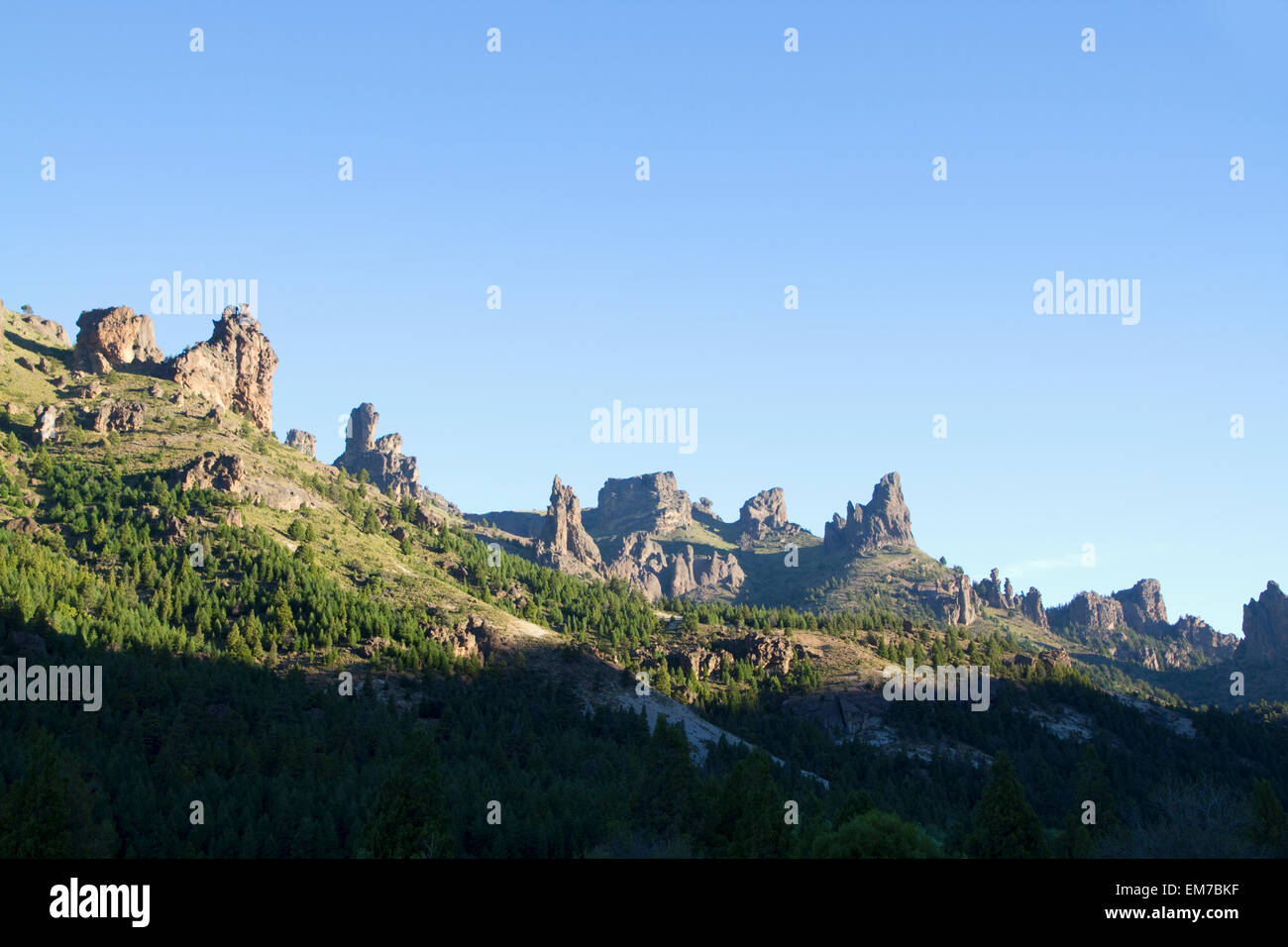 Peaks of Valle Encantado by the Limay River, Rio Negro, Argentina Stock ...