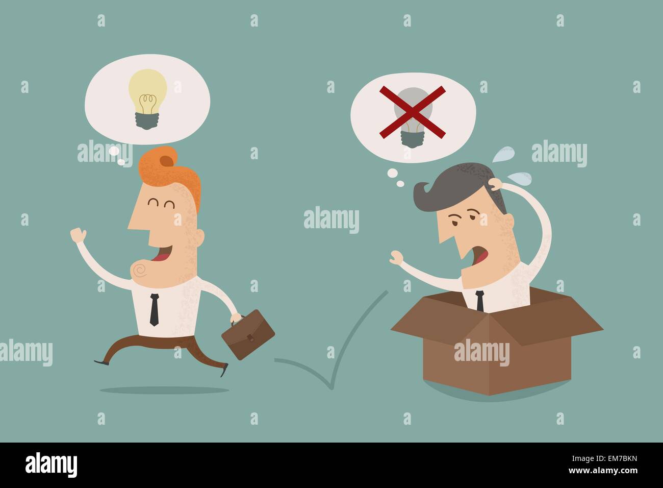 Businessman think outside the box Stock Vector Image & Art - Alamy