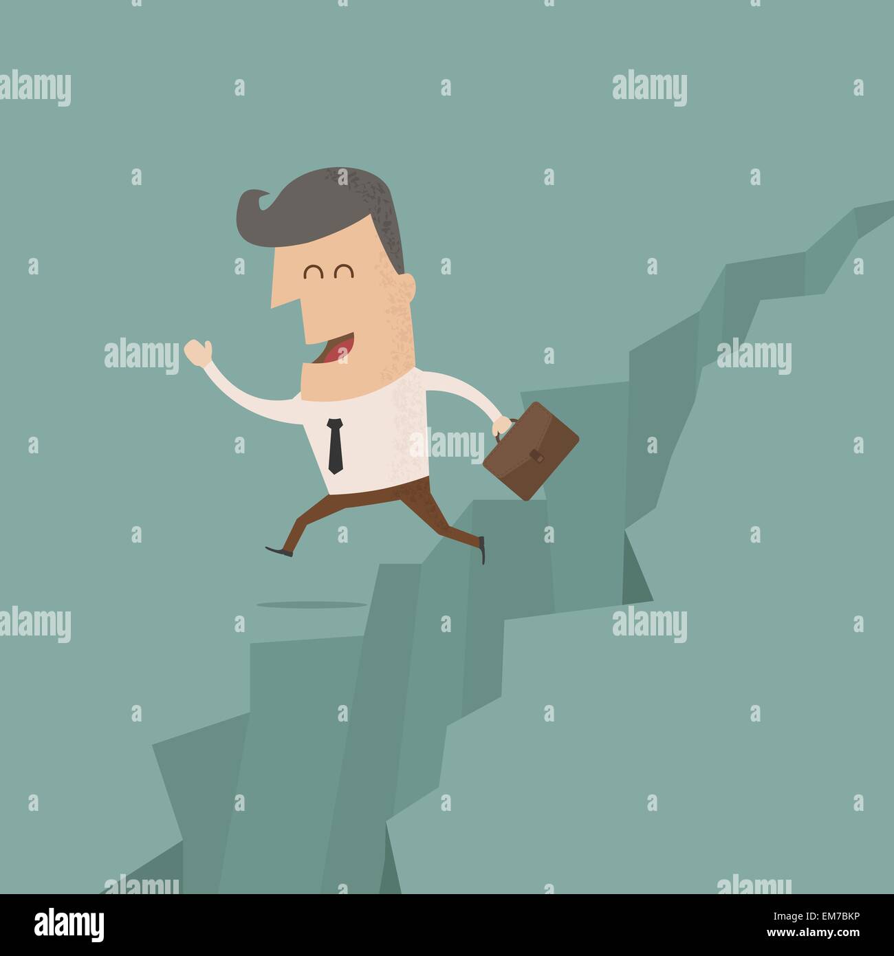 businessman jump through the gap Stock Vector Image & Art - Alamy