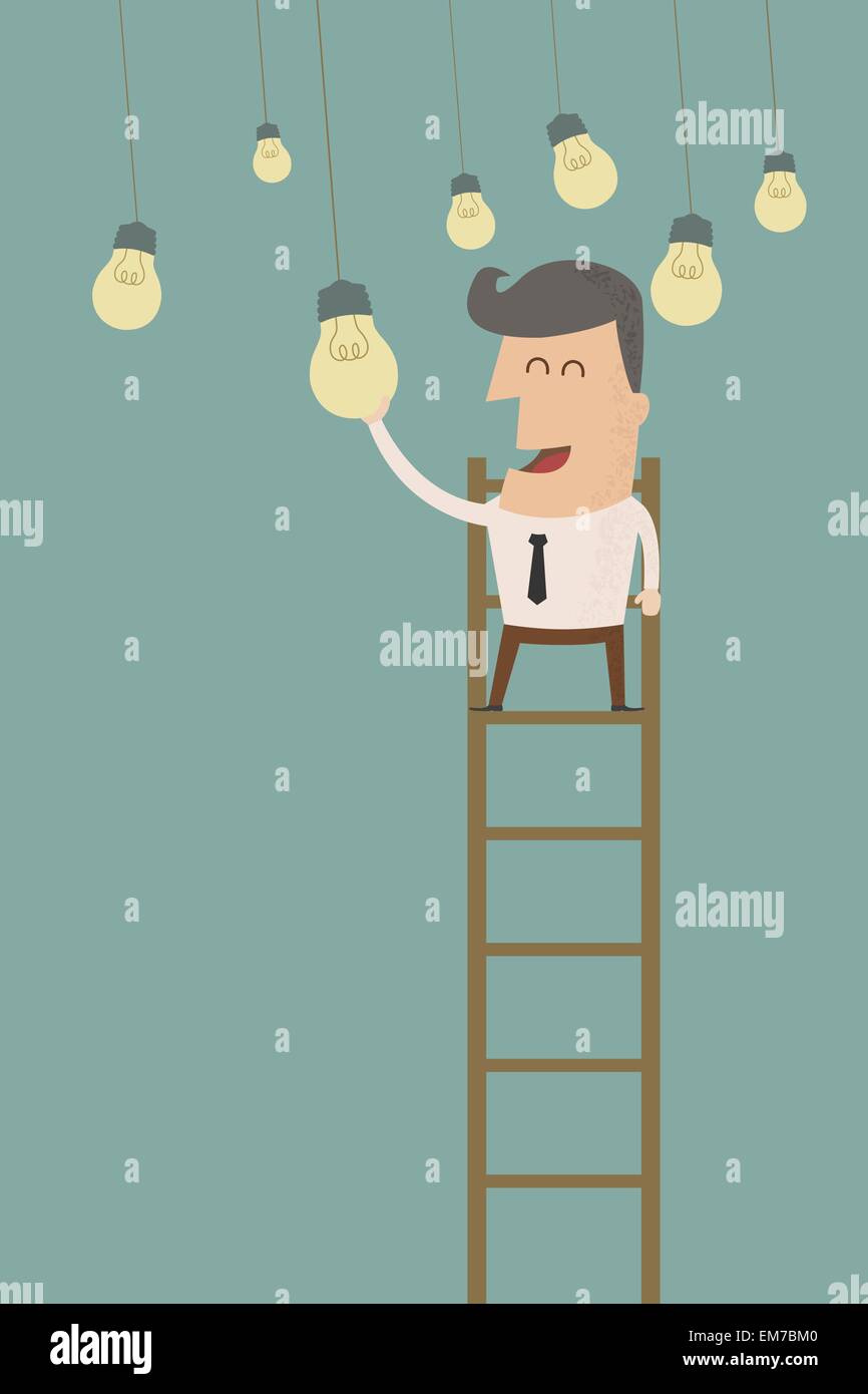 business man catching a light bulb , eps10 vector format Stock Vector ...