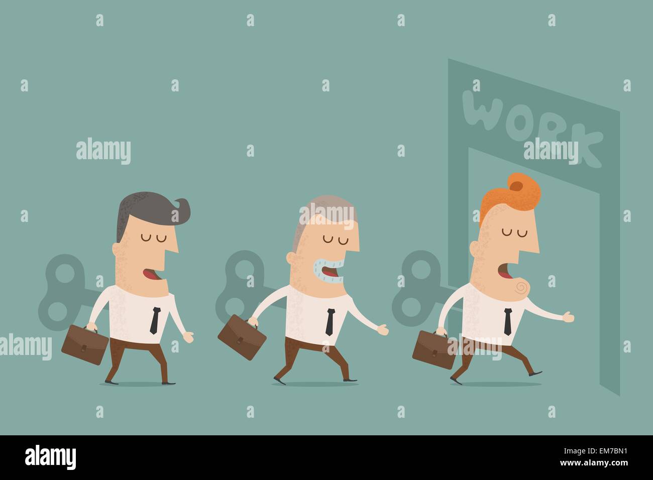 Businessman With Wind-up Key In His Back , eps10 vector format Stock ...